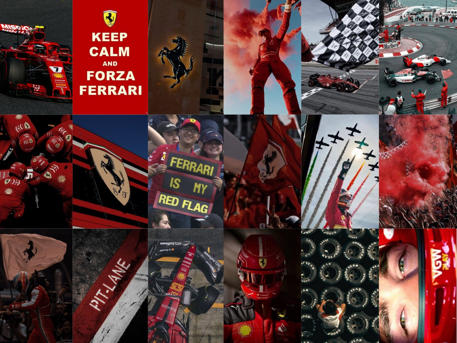 F1 Aesthetic Photo Collage, Ferrari Formula 1 Poster, Formula 1 Gift ...