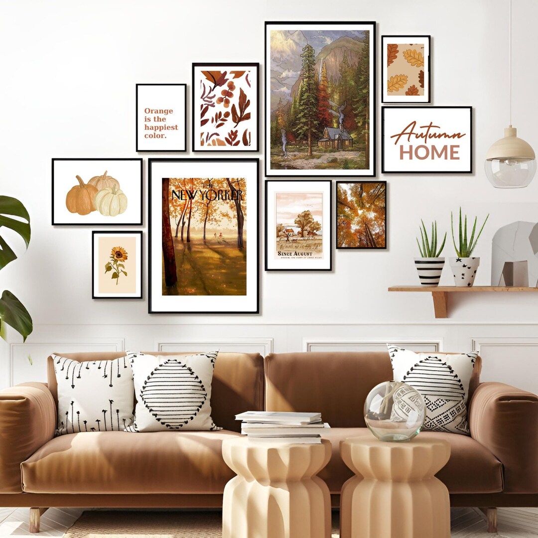 Vintage Fall Gallery Wall Set, Farmhouse Autumn Prints, Warm Tone Wall ...