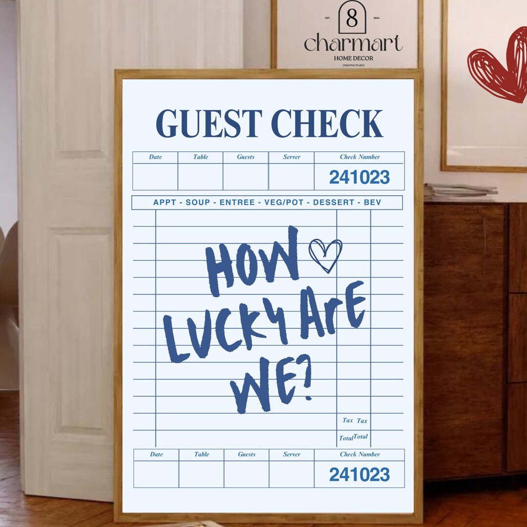 Guest Check Poster: How Lucky Are We Quote (digital Download) - Etsy