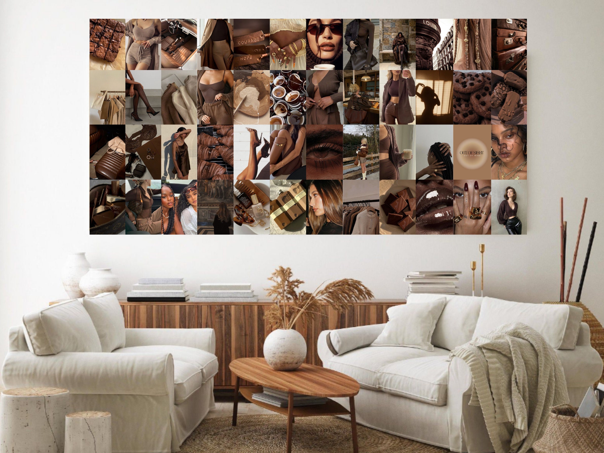 135 PCS | Brown Aesthetic Wall Collage | Coffee Aesthetic Wall Collage ...