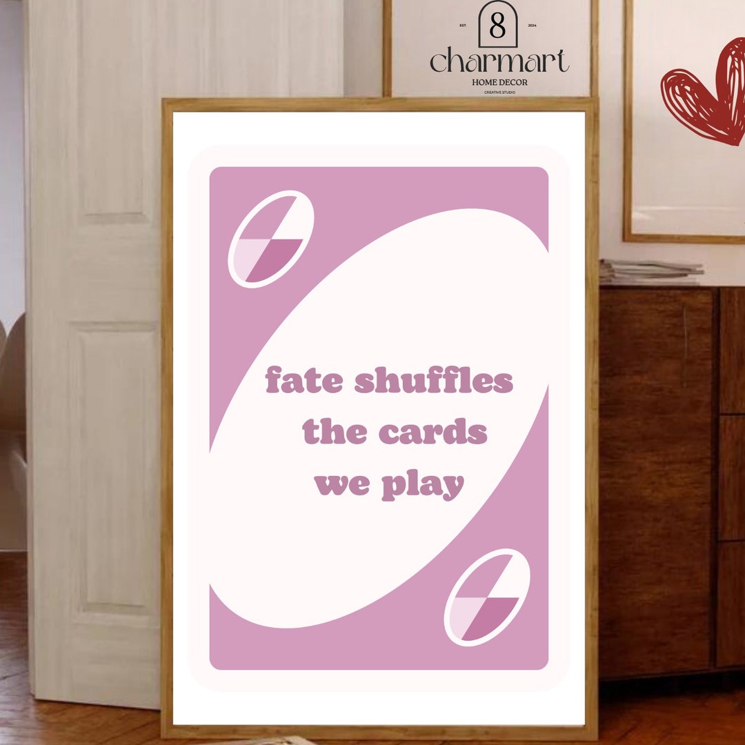 Fate Sthe Cards We Play Print, Pink Retro Wall Art Printable, Playing ...
