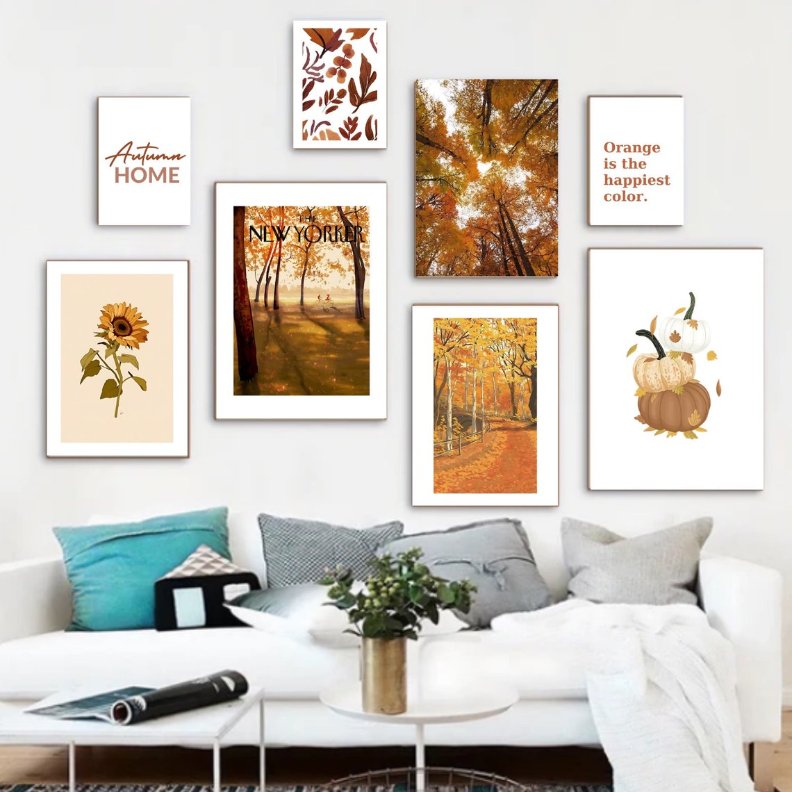 Vintage Fall Gallery Wall Art Set: Farmhouse Autumn Landscape Prints ...