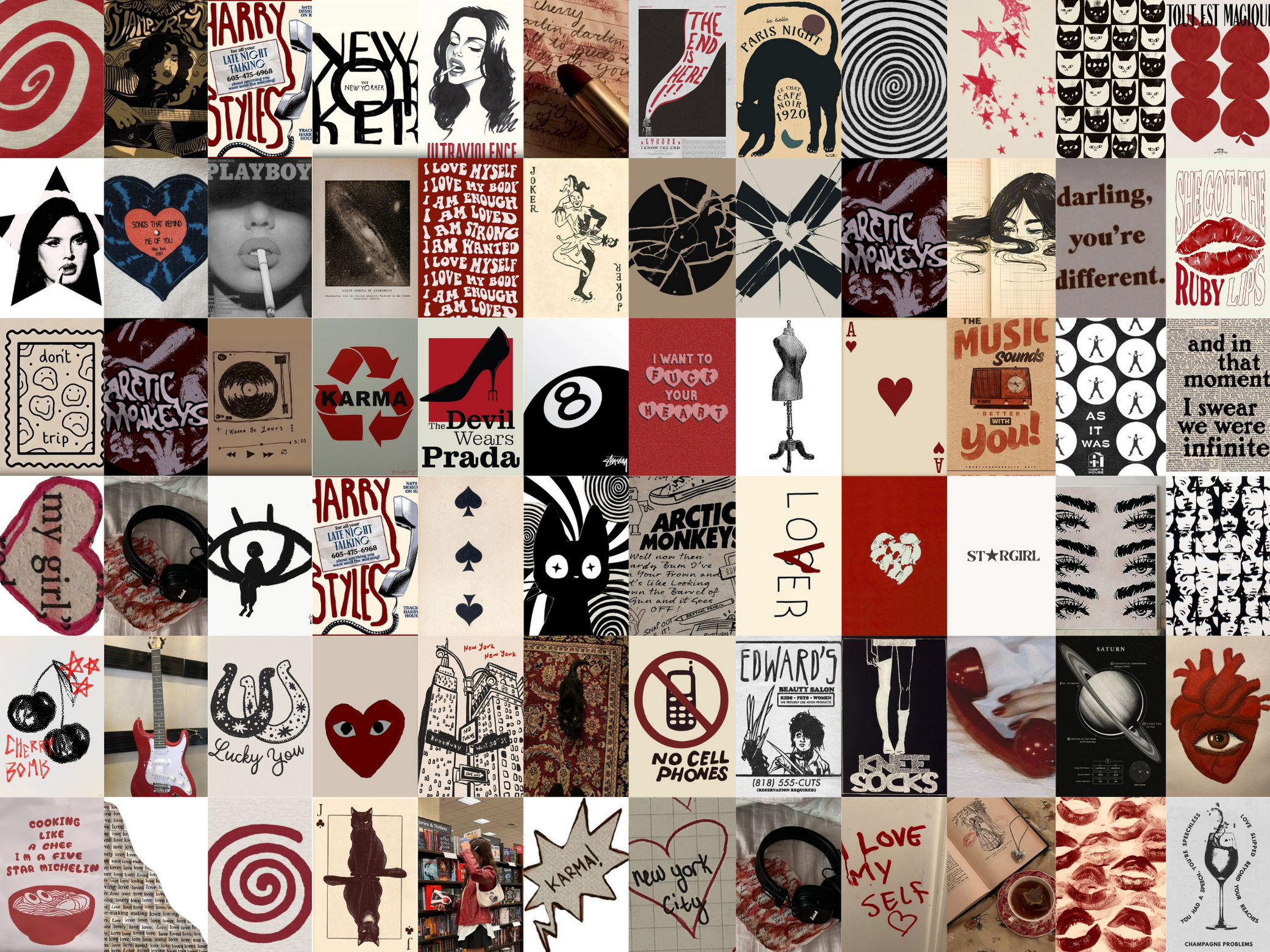 130 PCS Downtown Girl Aesthetic Collage Kit Y2k Aesthetic downtown Girl ...