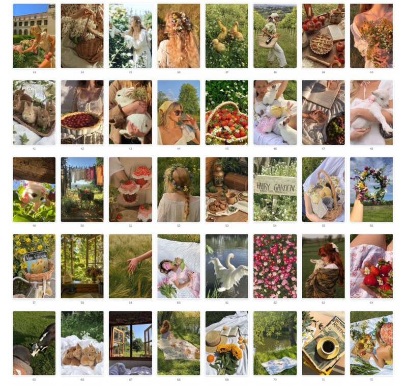 Cottagecore Wall Collage Kit, Nature Room Decor (digital Download, 150 ...