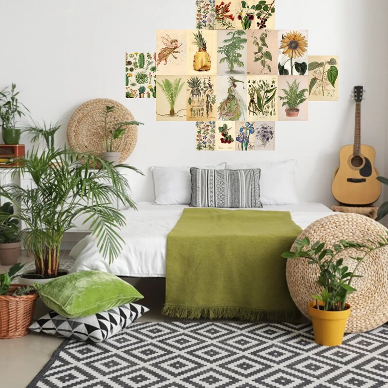 Vintage Botanical Posters, Fairycore Wall Collage Kit, Vintage ...