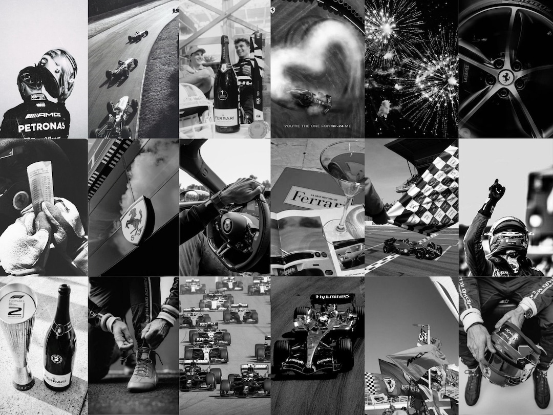 F1 Aesthetic Photo Collage, Ferrari Formula 1 Poster, Formula 1 Gift ...