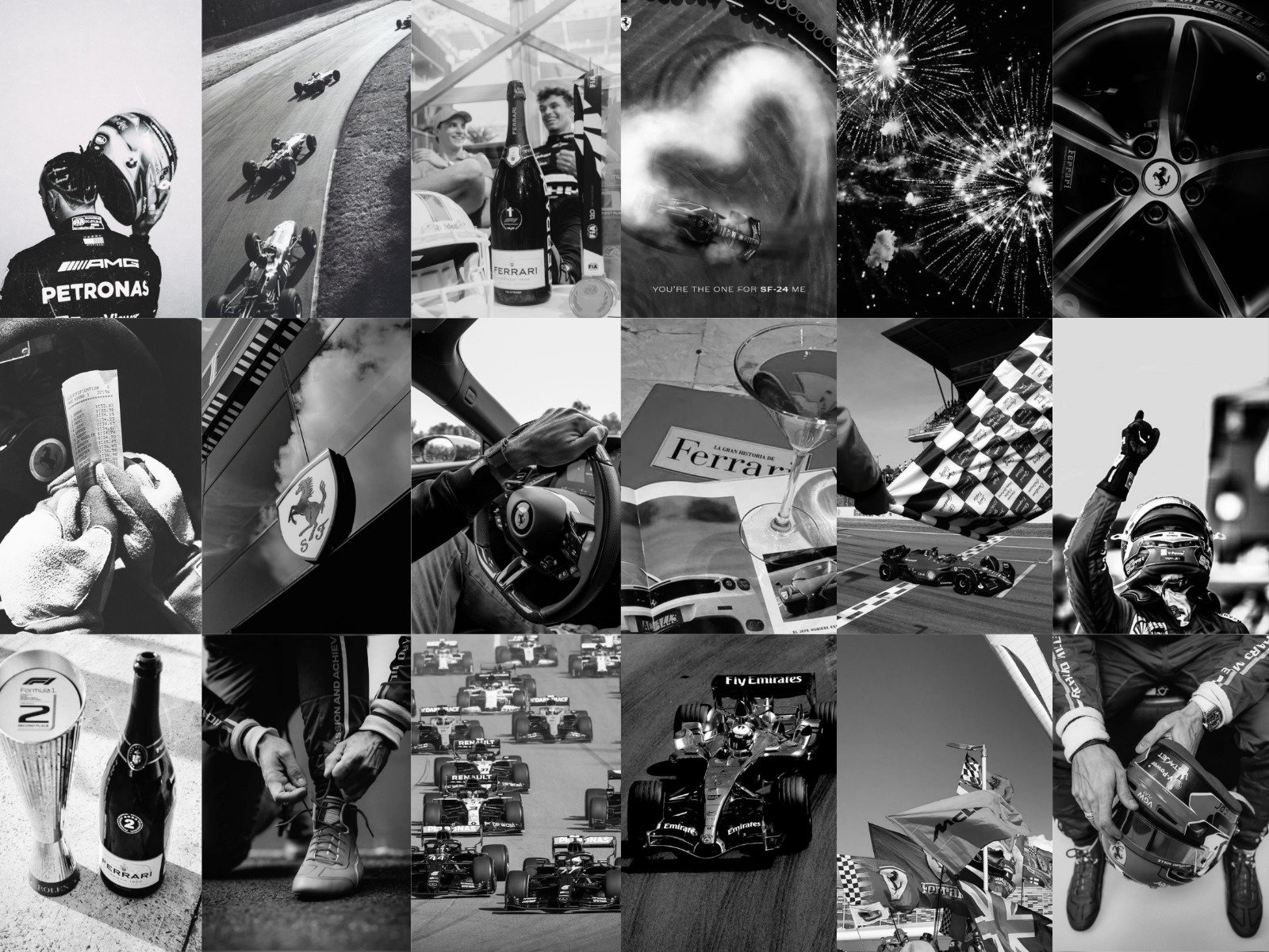 F1 Aesthetic Photo Collage, Ferrari Formula 1 Poster, Formula 1 Gift ...