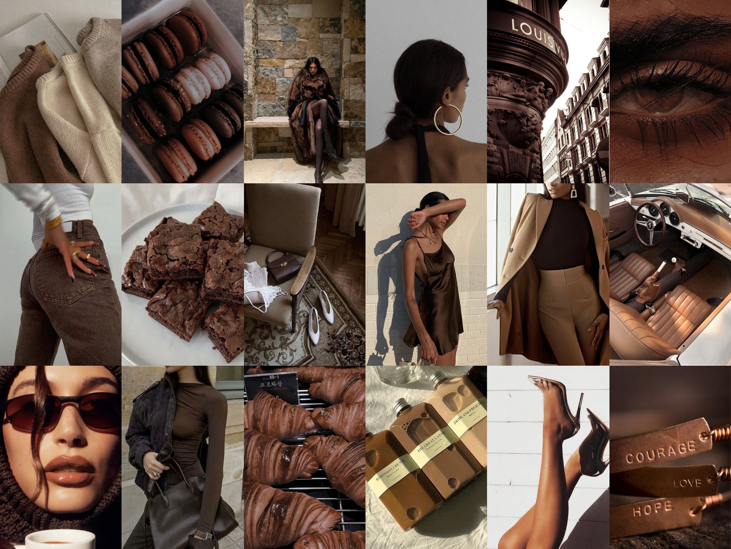 135 PCS | Brown Aesthetic Wall Collage | Coffee Aesthetic Wall Collage ...