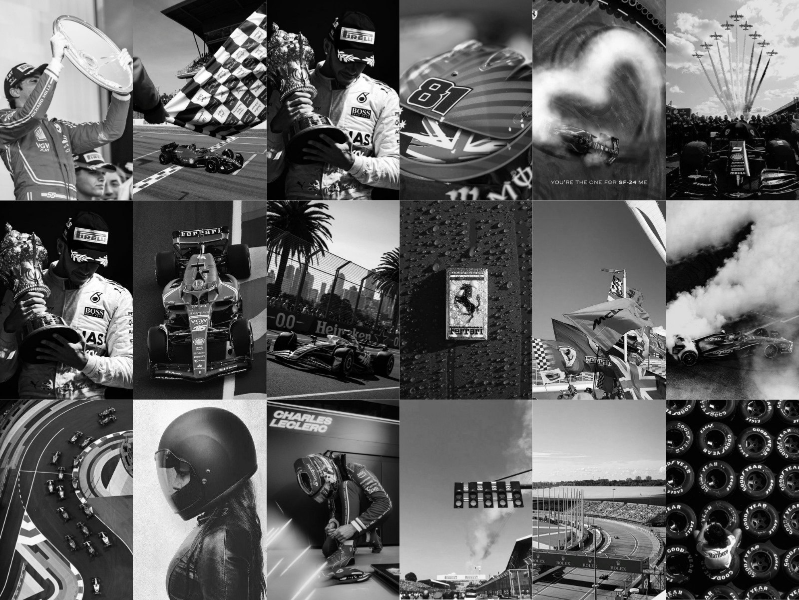 F1 Aesthetic Photo Collage, Ferrari Formula 1 Poster, Formula 1 Gift ...