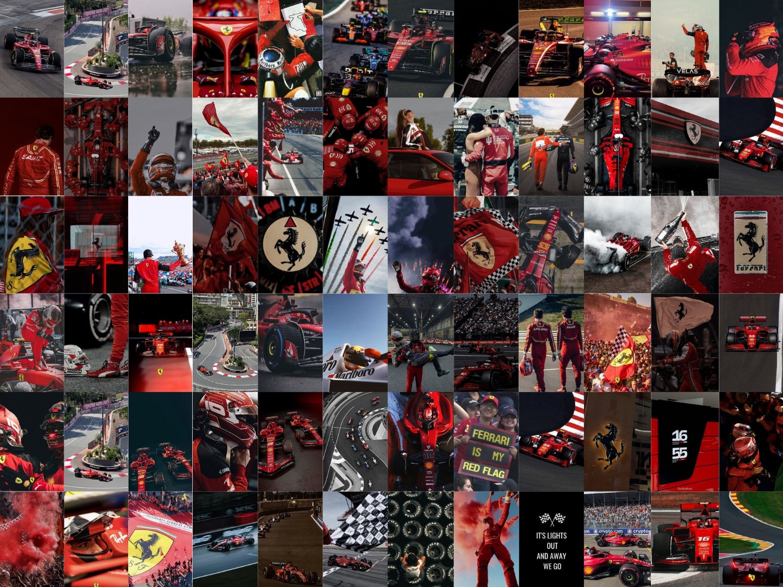 F1 Aesthetic Photo Collage, Ferrari Formula 1 Poster, Formula 1 Gift, F1 Wall Art, F1 Poster, F1 ...