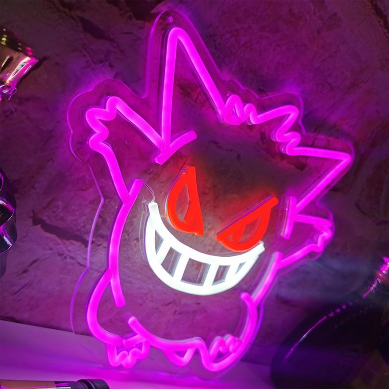 Gengar Neon Sign,anime LED Light,gengar Neon Sign,bedroom Dorm Wall ...