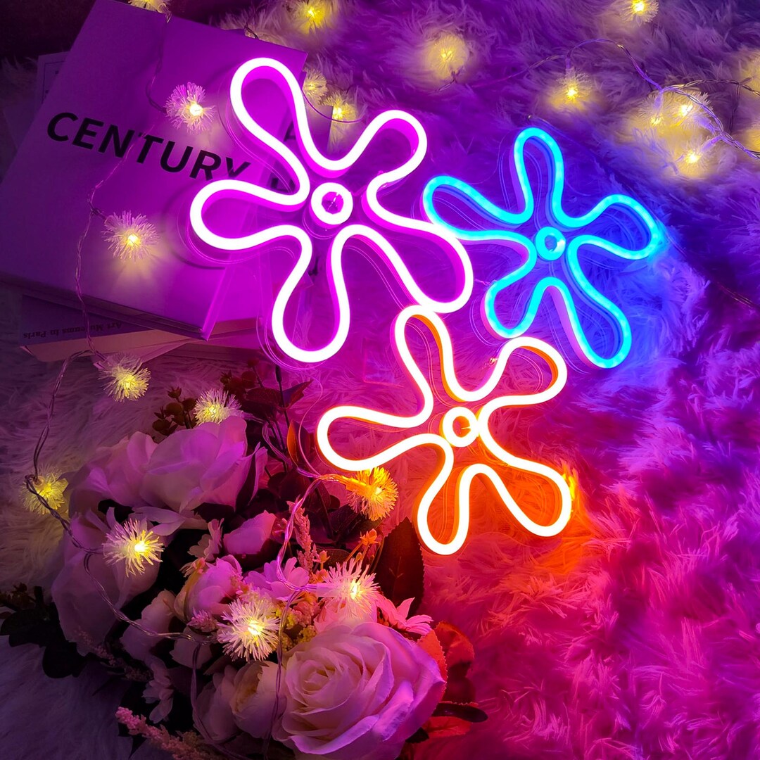 Popping Flower Neon Sign,neon Sign Custom,led Neon Sign for Bedroom ...