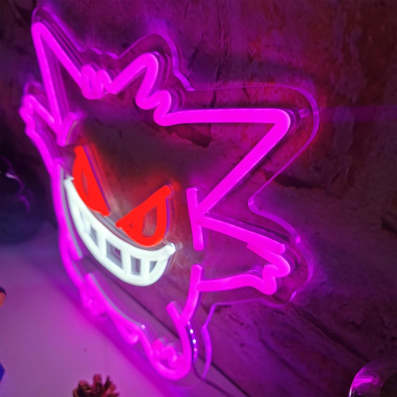 Gengar Neon Sign,anime LED Light,gengar Neon Sign,bedroom Dorm Wall ...