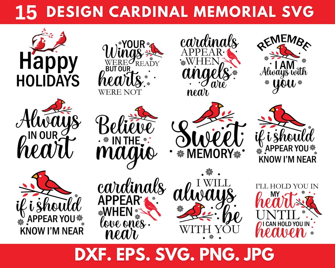 Cardinal Memorial Svg Bundle, Memorial Svg, Always With You Svg ...