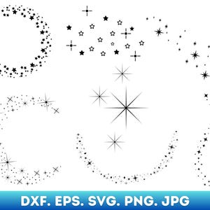 Sparkle Stars Svg Bundle, Stars Svg, Sparkle Stars Png, Stars Png, Cricut Cut Files, Silhouette ...