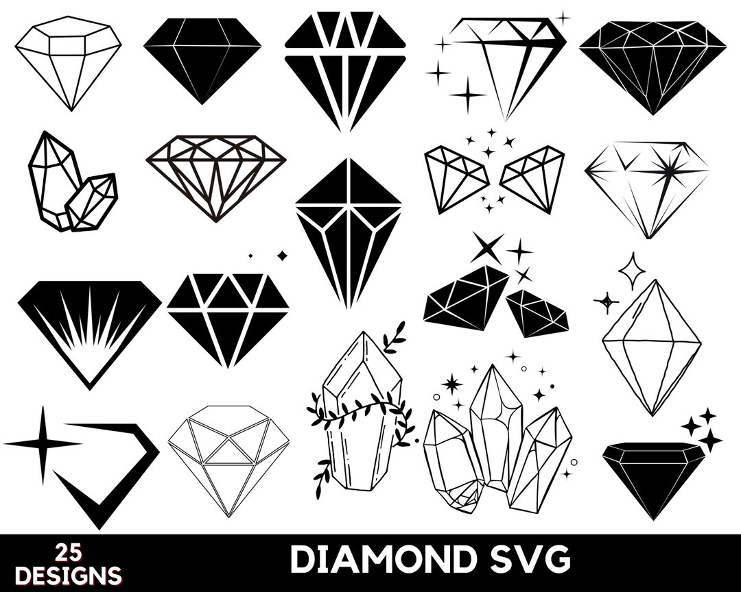Diamond Svg Bundle, Diamond Clipart, Diamond Png, Diamond Svg, Diamond ...