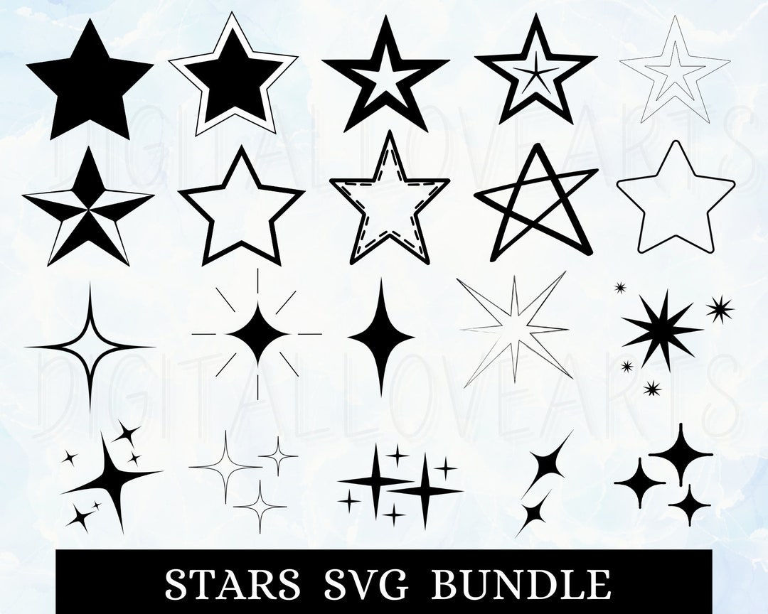 Sternen-Svg-Bundle, Sterne Png, Nachtstern-Svg, Sternen Svg ...