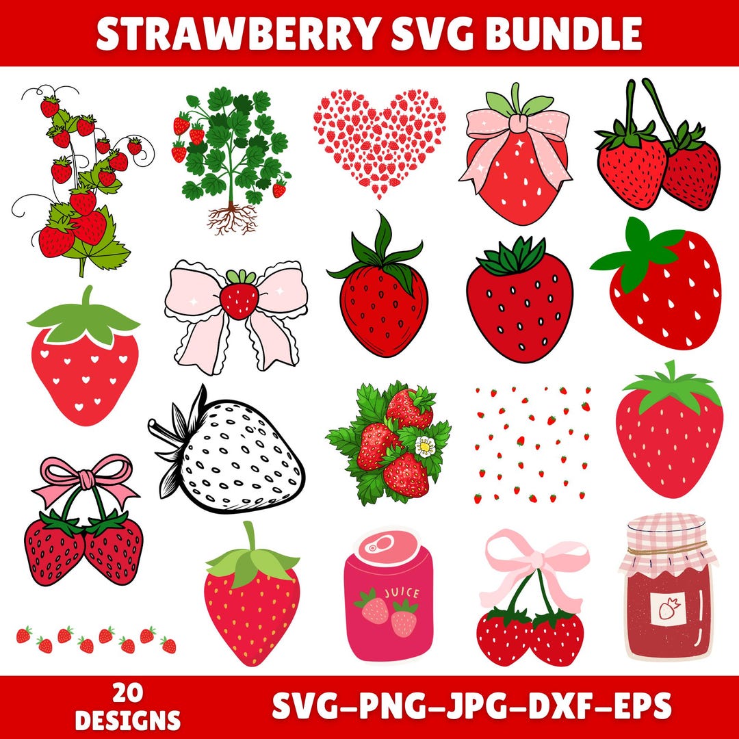 Strawberry Svg Bundle, Strawberry Svg, Strawberry Png, Strawberry ...