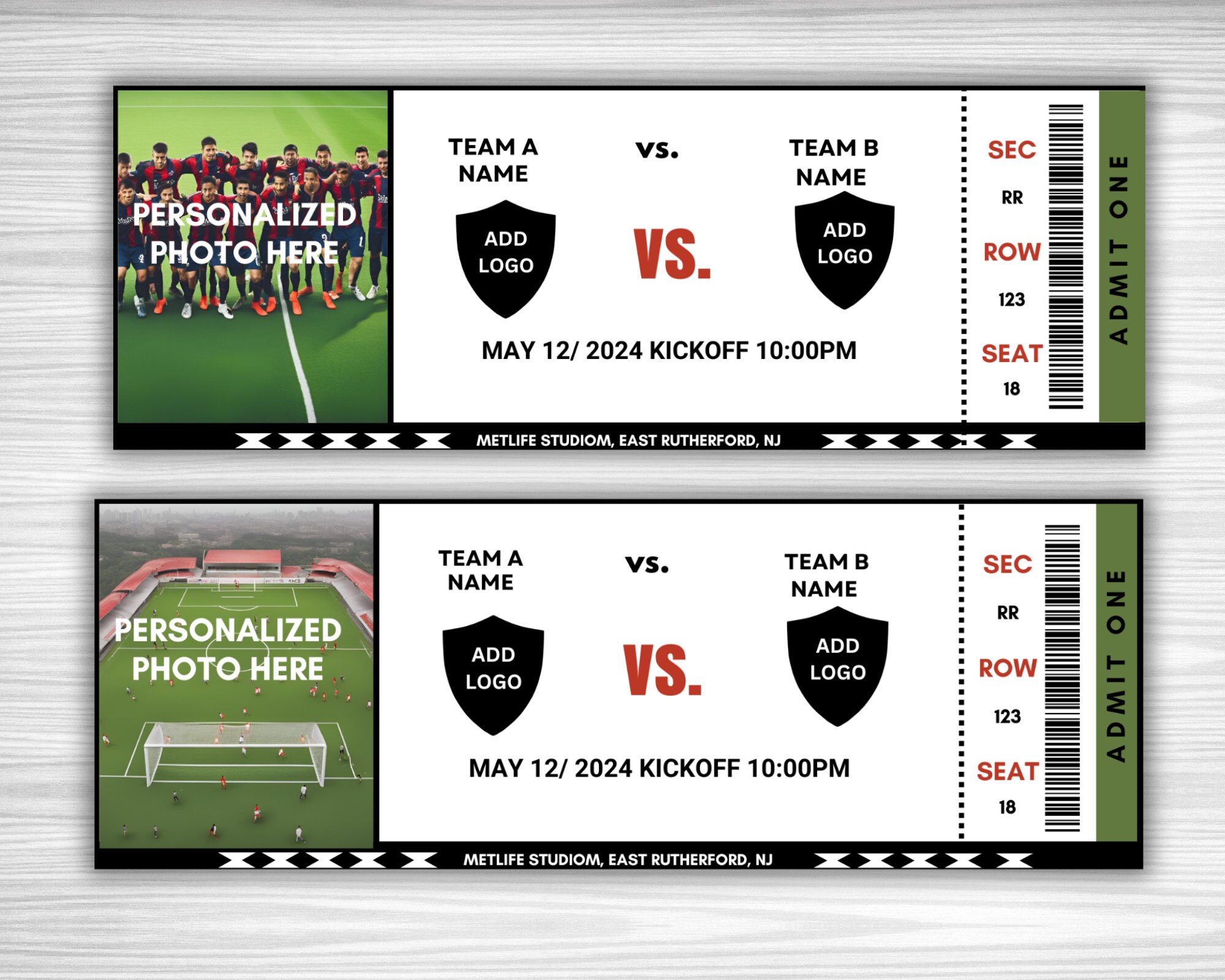 Customizable Football Ticket Template, Birthday Gift, Football Lovers ...