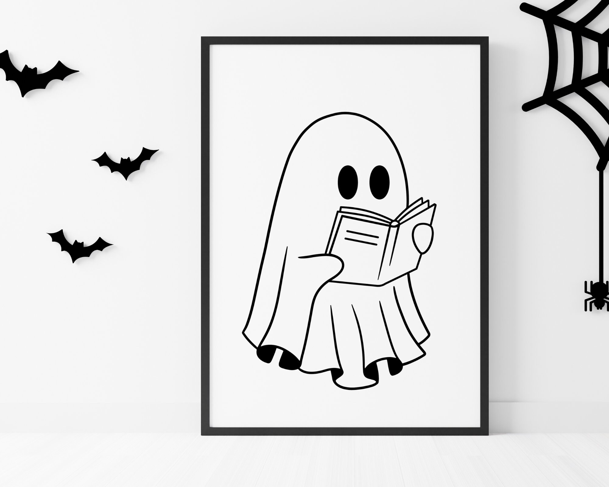 Ghost Reading Book Svg, Svg Bundle, Halloween Png, Ghost Clipart Shirt ...