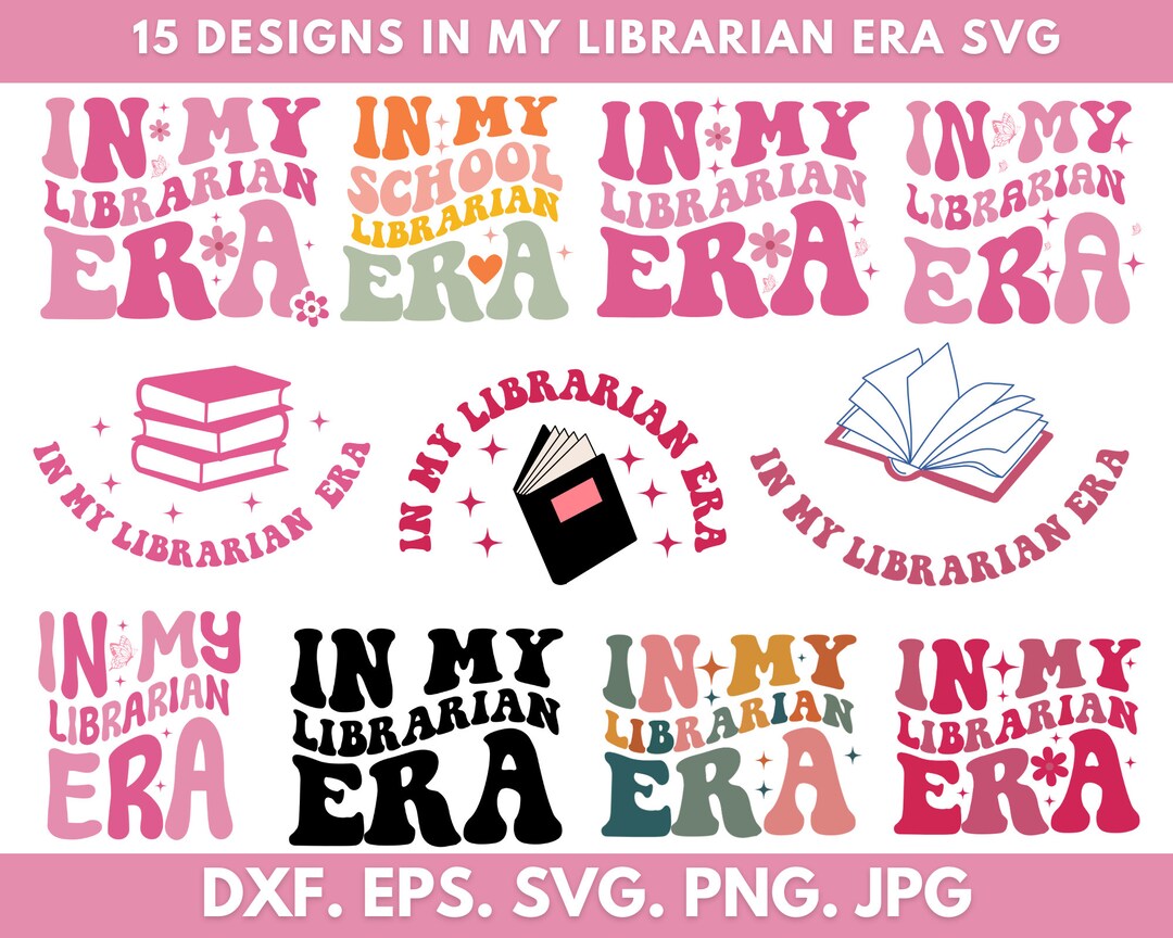 In My Librarian Era Svg Bundle, in My Librarian Era Png, Librarian ...