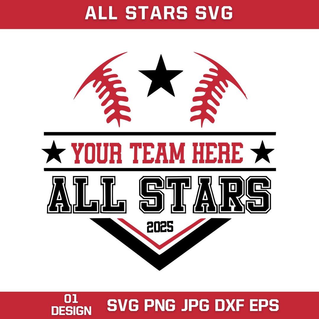 All Stars Baseball Svg Png, Baseball Template Svg, Baseball Svg ...