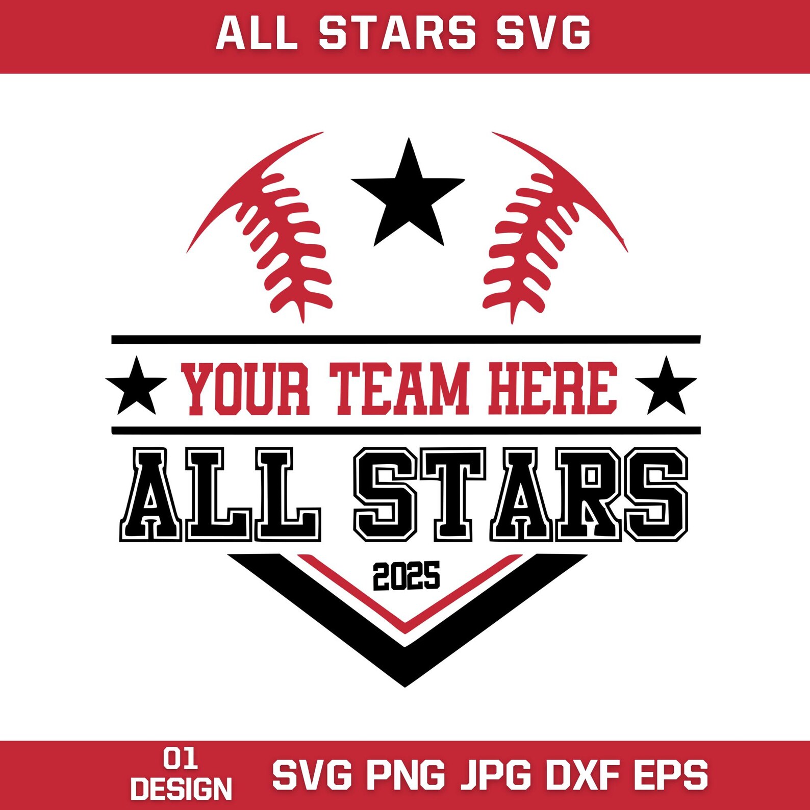 All Stars Baseball Svg Png, Baseball Template Svg, Baseball Svg ...