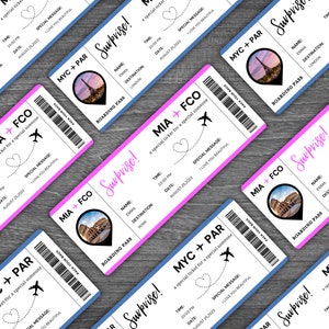 Editable Boarding Pass Template, Personalized Airline Ticket, Printable ...