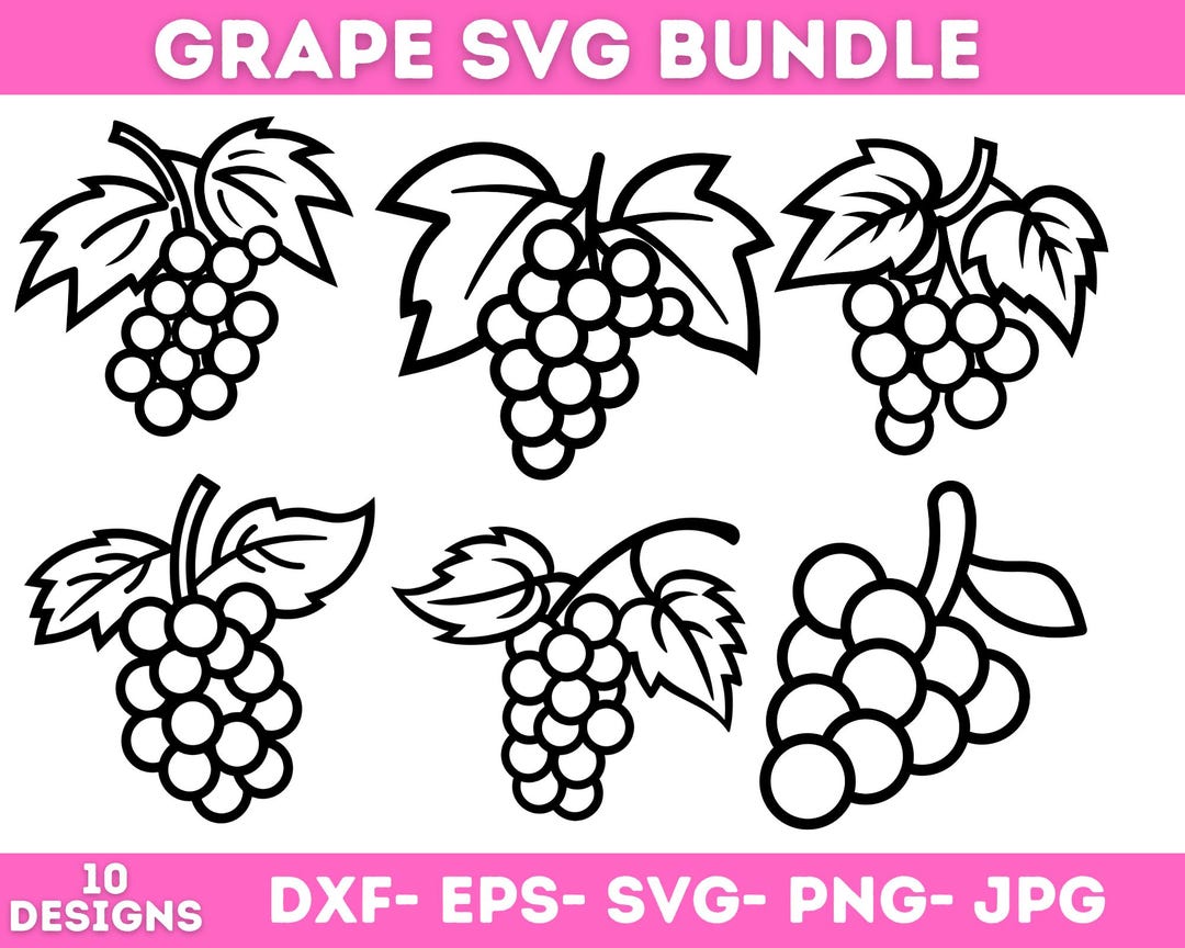 Grape Svg Bundle, Fruit Svg, Grapefruit Svg Png, Wine Grapes Svg, Grape ...