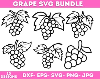 Grape SVG, Wine Svg Bundle, Fruit SVG, Grape Cricut, Grape Vector, Grape Digital Download, Grape ...