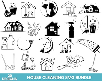 Cleaning Svg Bundle, House Cleaning Files, Cleaning Service Svg, Vector ...