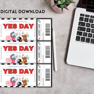 Printable Yes Day Ticket Template, Yes Day Voucher, Yes Day Gift Ticket ...