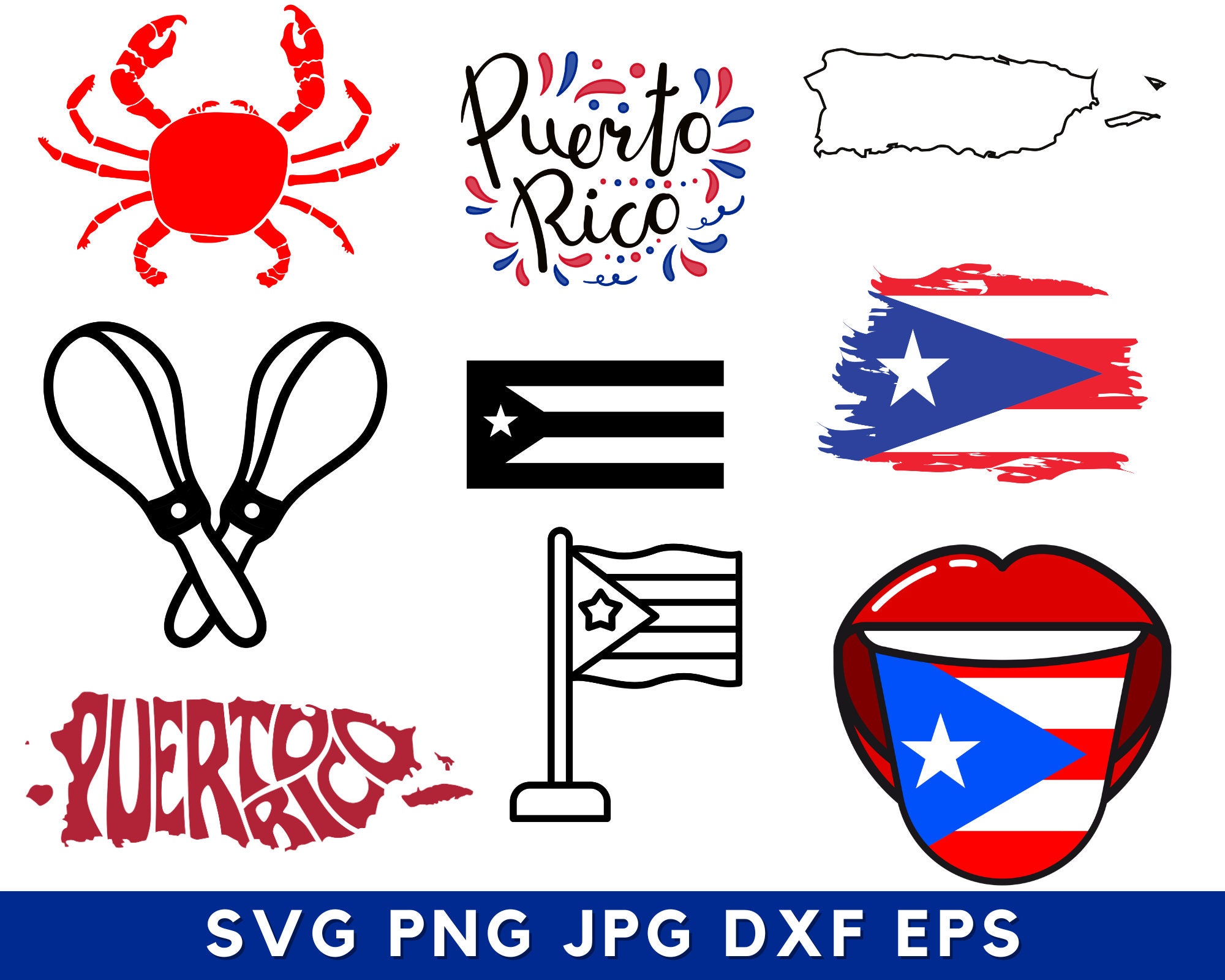 Puerto Rico Svg Bundle, Puerto Rico Flag Svg, Puerto Rico Flag, Svg ...