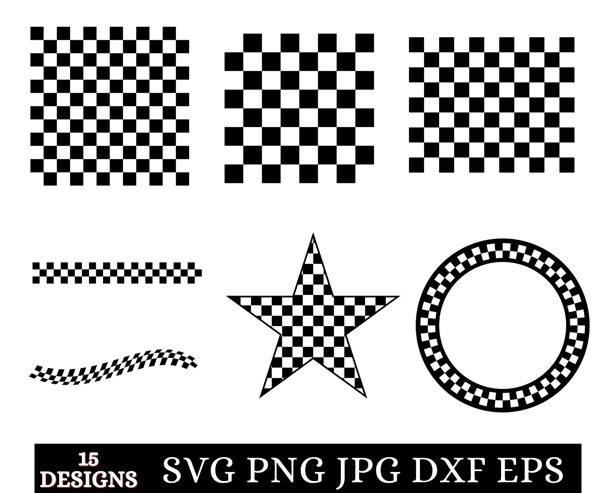 Checkered Svg Bundle, Checkered Png, Checkers Svg, Checkered Flag Svg ...