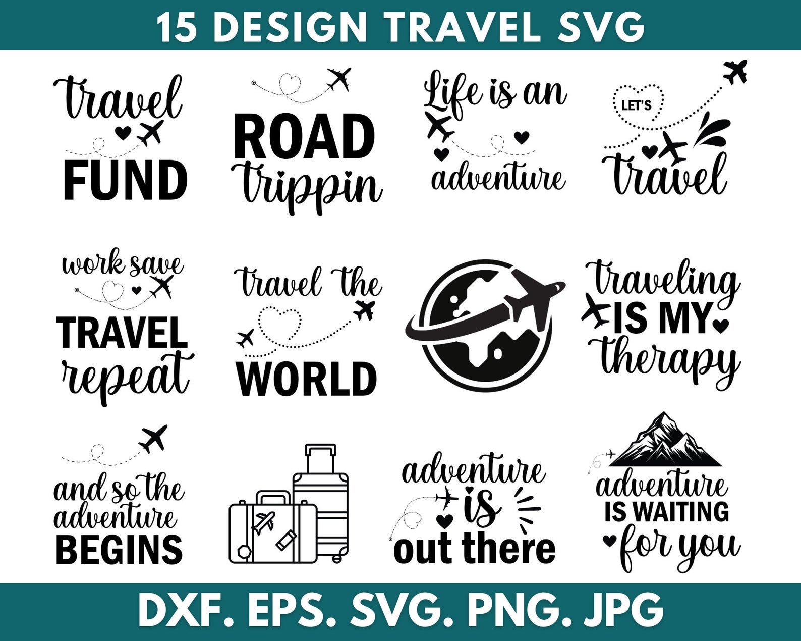 15+ Travel Svg Bundle, Vacation Svg, Travel Png Bundle, Travel Quotes ...