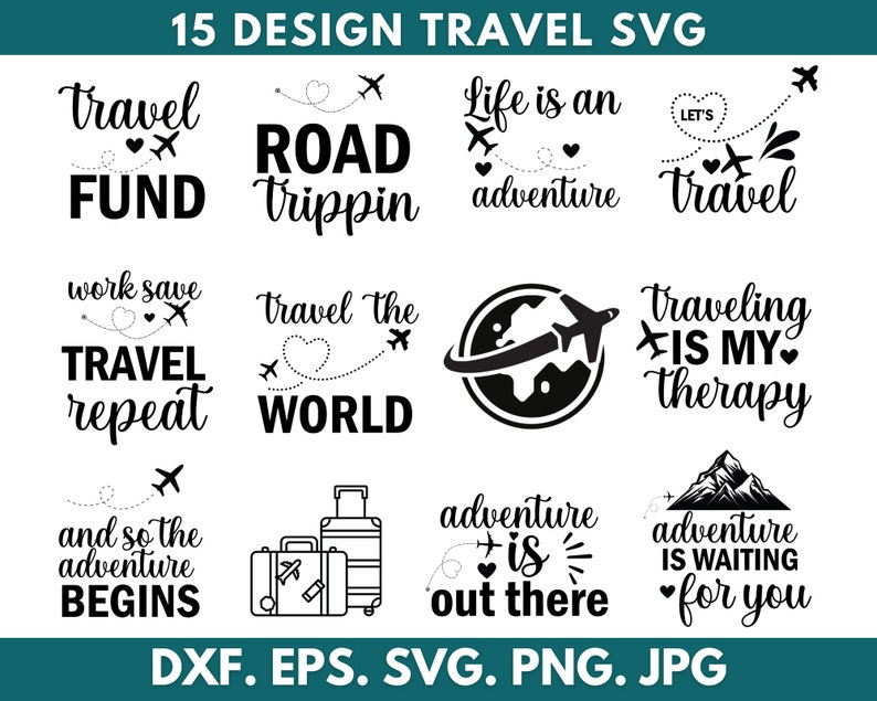 15+ Travel Svg Bundle, Vacation Svg, Travel Png Bundle, Travel Quotes ...