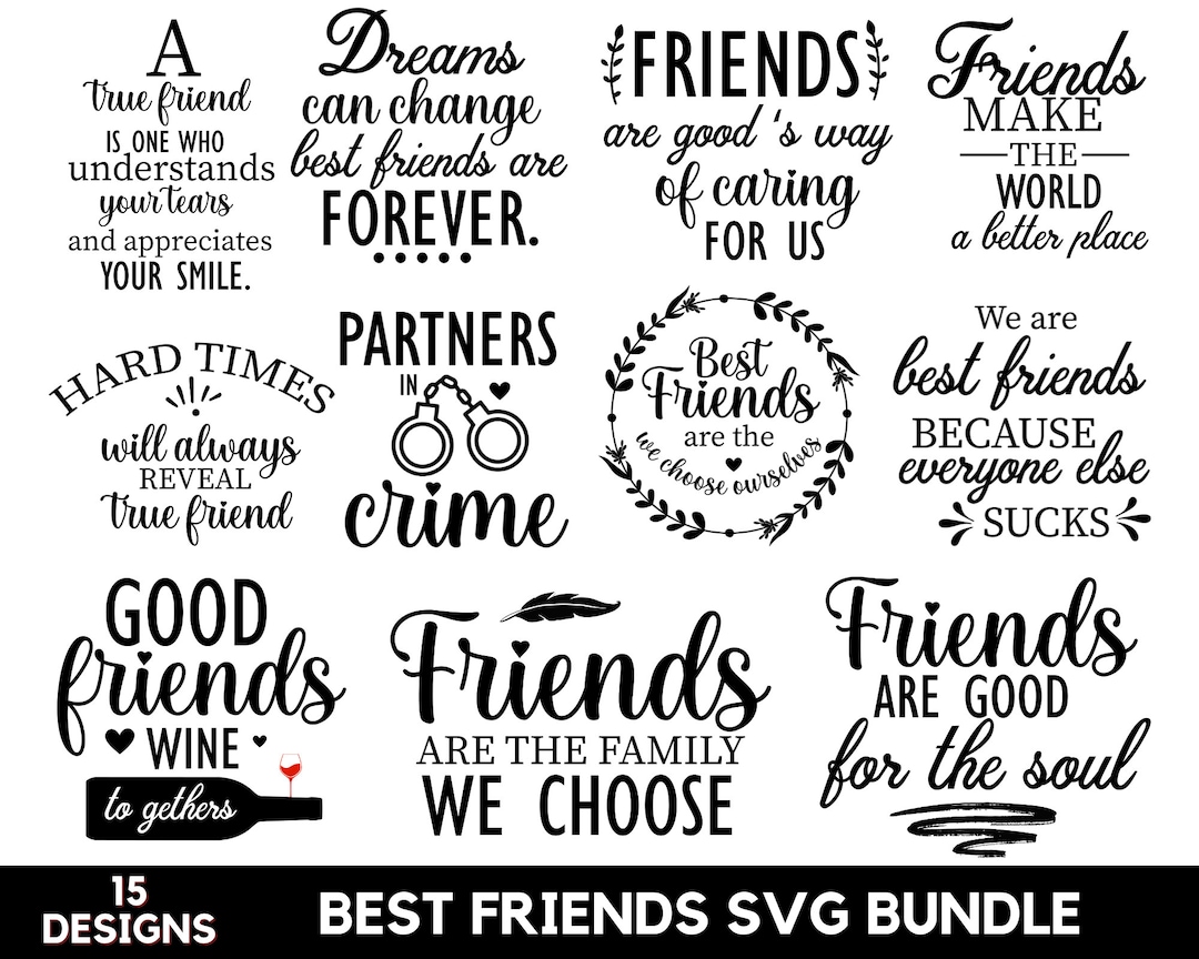 Best Friends Svg Bundle, Friendship Svg, Friendship Quotes Svg, Besties ...