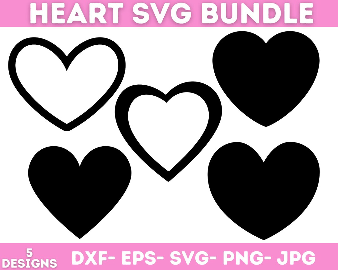 Heart Svg Bundle, Heart Doodle Svg, Hand Drawn Heart Svg, Heart Clipart ...