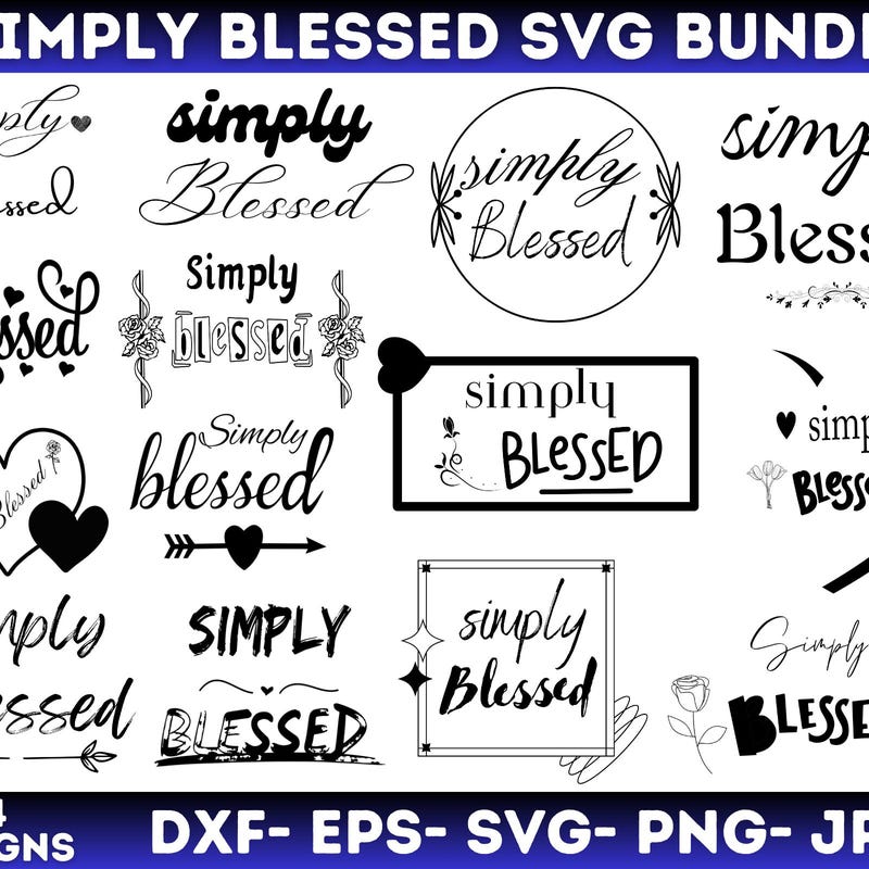 Simply Blessed Svg - Etsy