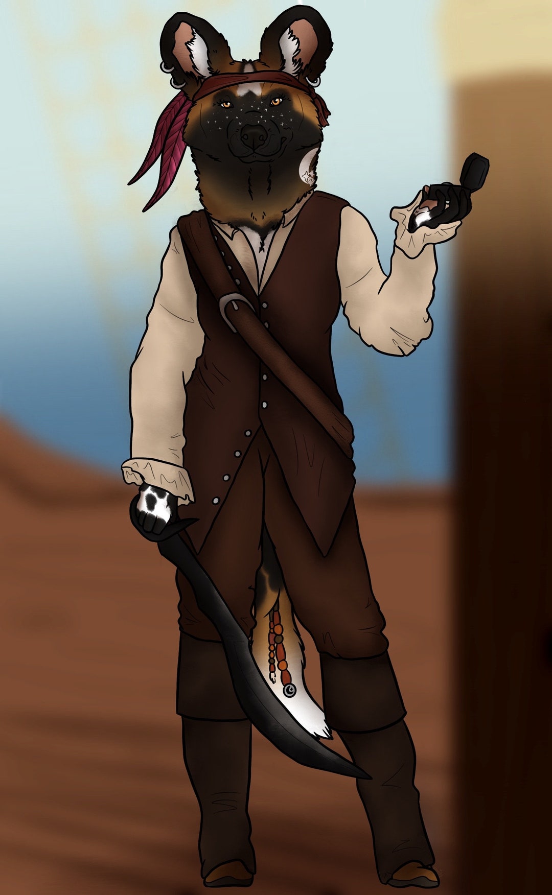 Custom Anthro Full Body Portrait Digital Download Furry Art Fursona ...