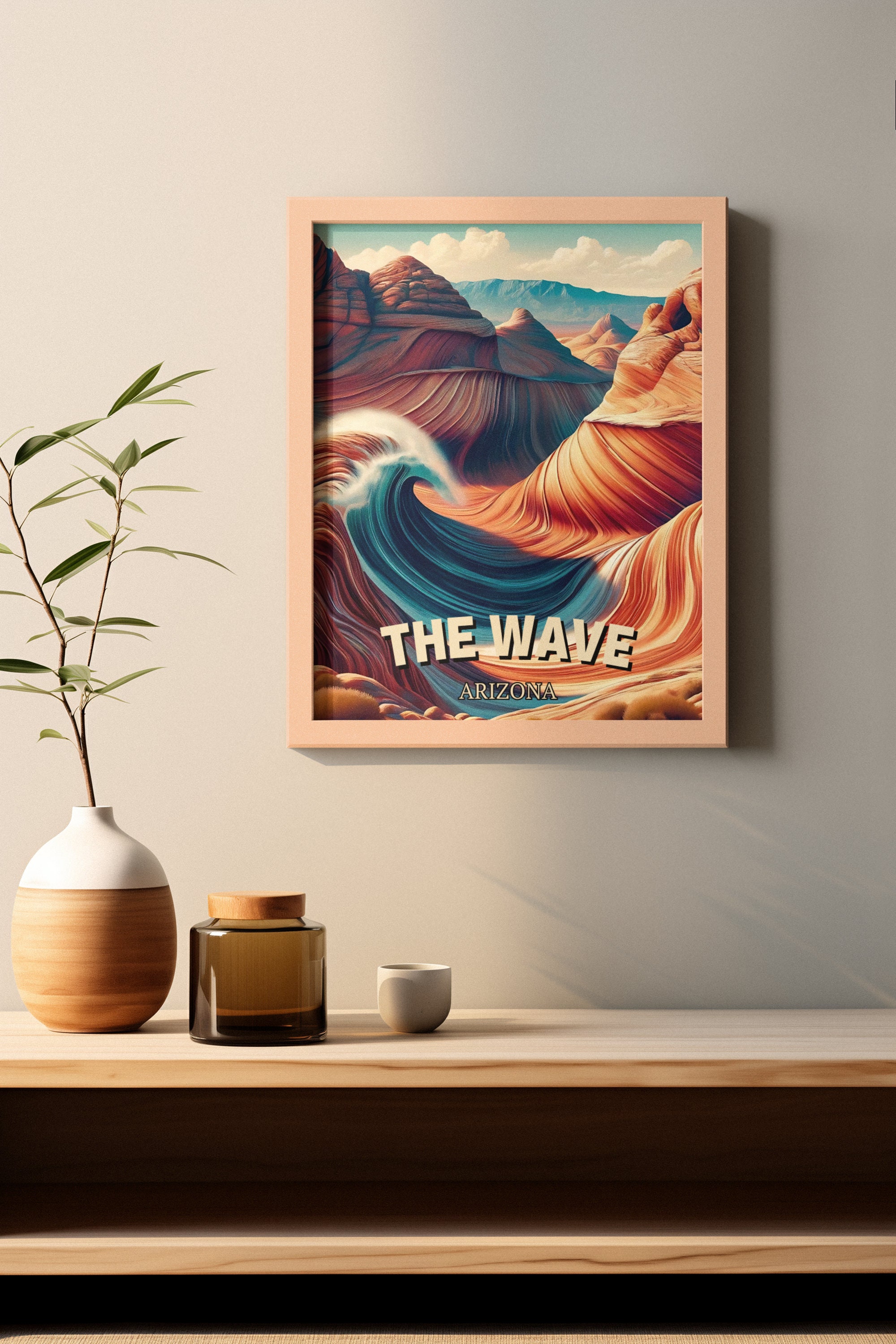 The Wave Arizona Poster - Modern Wall Art Decor - Arizona Travel Gift ...
