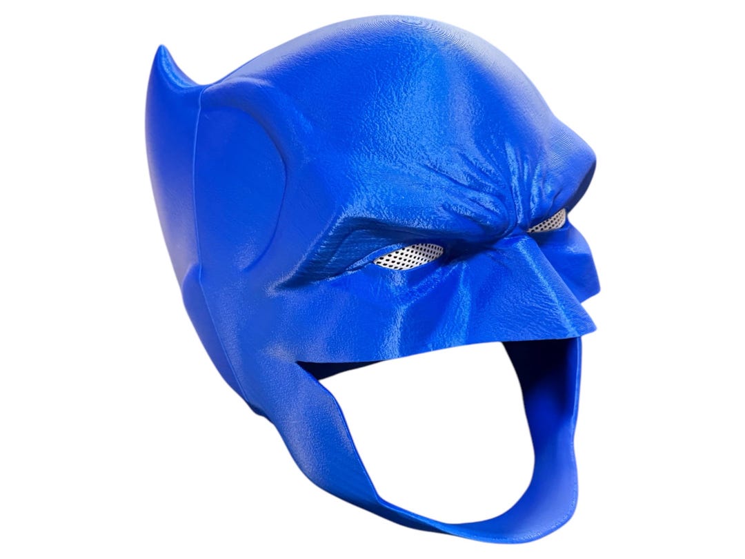 Bat Knight Rebirth Cowl Mask Blue - Etsy