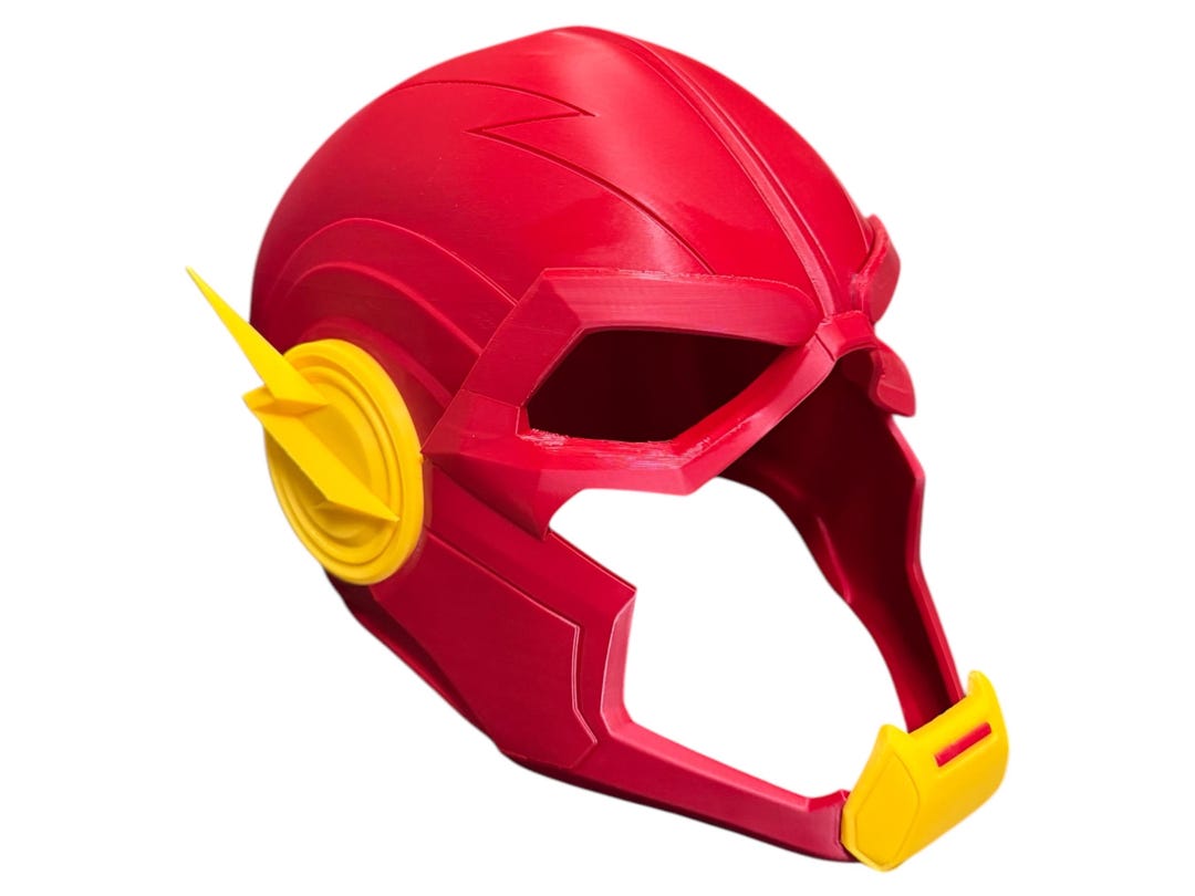 3D Printed Flash Mask: Red & Yellow Lightning Bolt Design - Etsy
