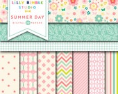 Items similar to SUMMER DAY Modern floral Digital Paper for ...