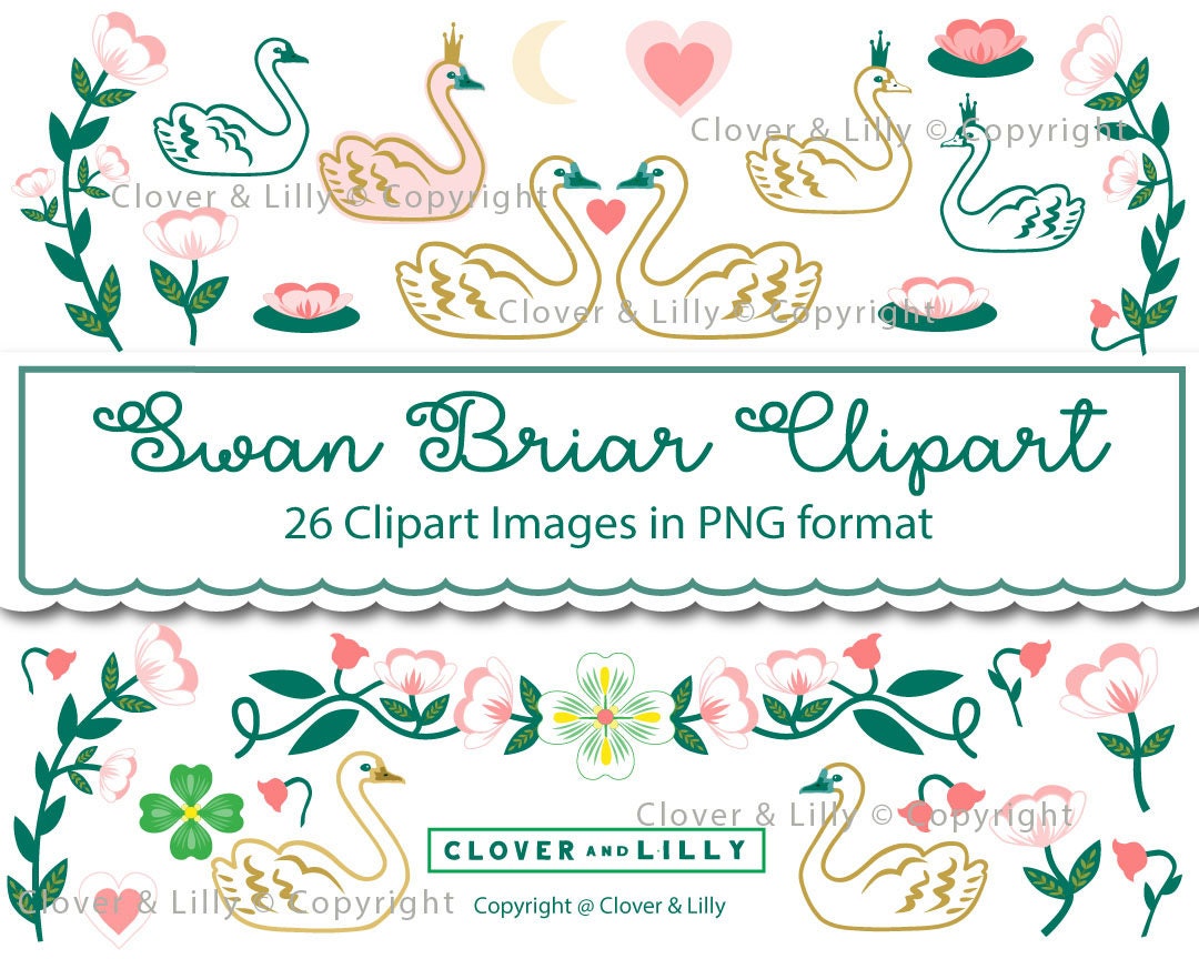 Swan Clipart for Mothers Day Cards Wedding Invitations Swans | Etsy