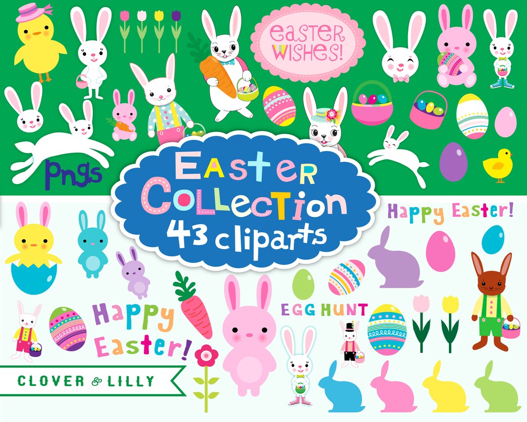 EASTER COLLECTION 93 Digital Papers and Clipart Images for Invitations ...