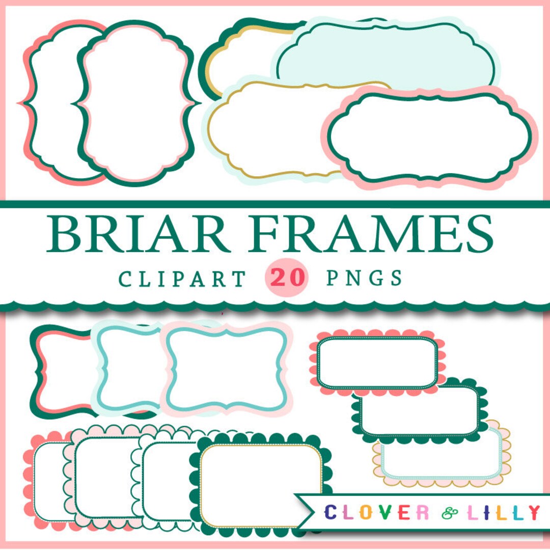 BRIAR FRAMES in Png Format, 20 Labels, Frames for Card Designing ...