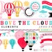 Hot Air Balloons Clipart With Bright Colors Up, Up, and Away, INSTANT ...
