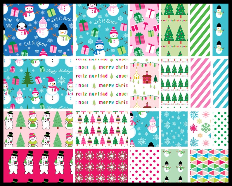 SNOWMEN CLIPART and Digital Paper for Christmas Holiday - Etsy