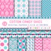 Pink and Turquoise Digital Scrapbook Papers With Damask, Quatrefoil ...